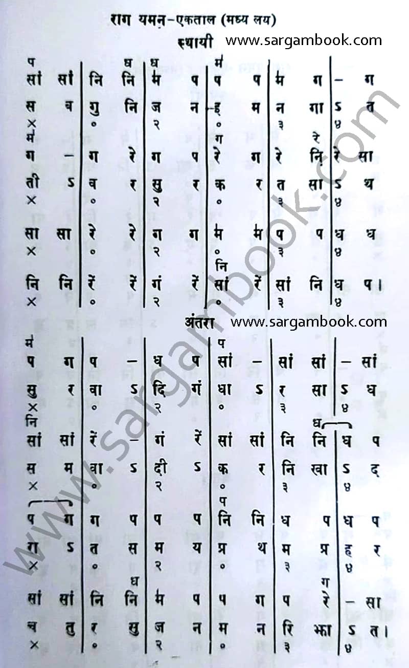 Raag Yaman Lakshan Geet राग यमन लक्षण गीत सीखें Sargam Book
